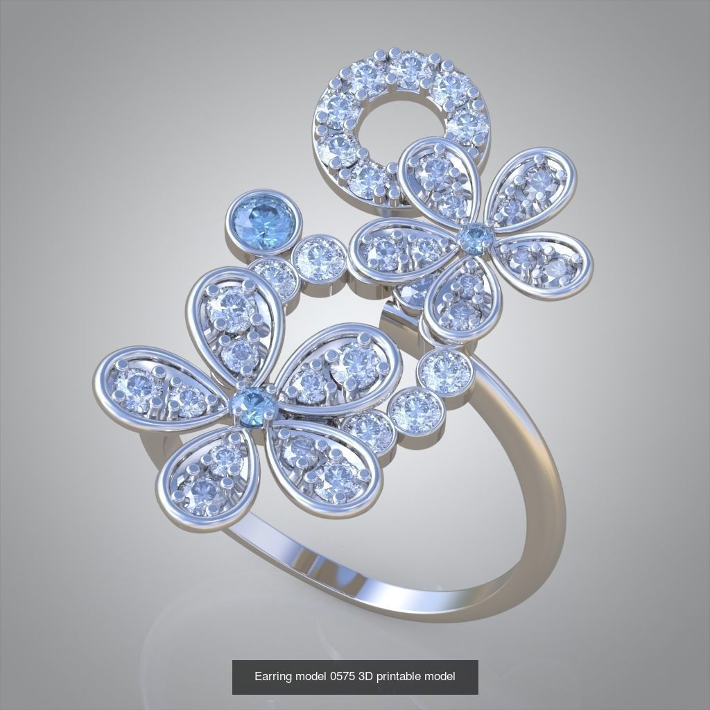 Ring Earring and Pendant Set 3D printable model 0081 3D Model Collection | CGTrader