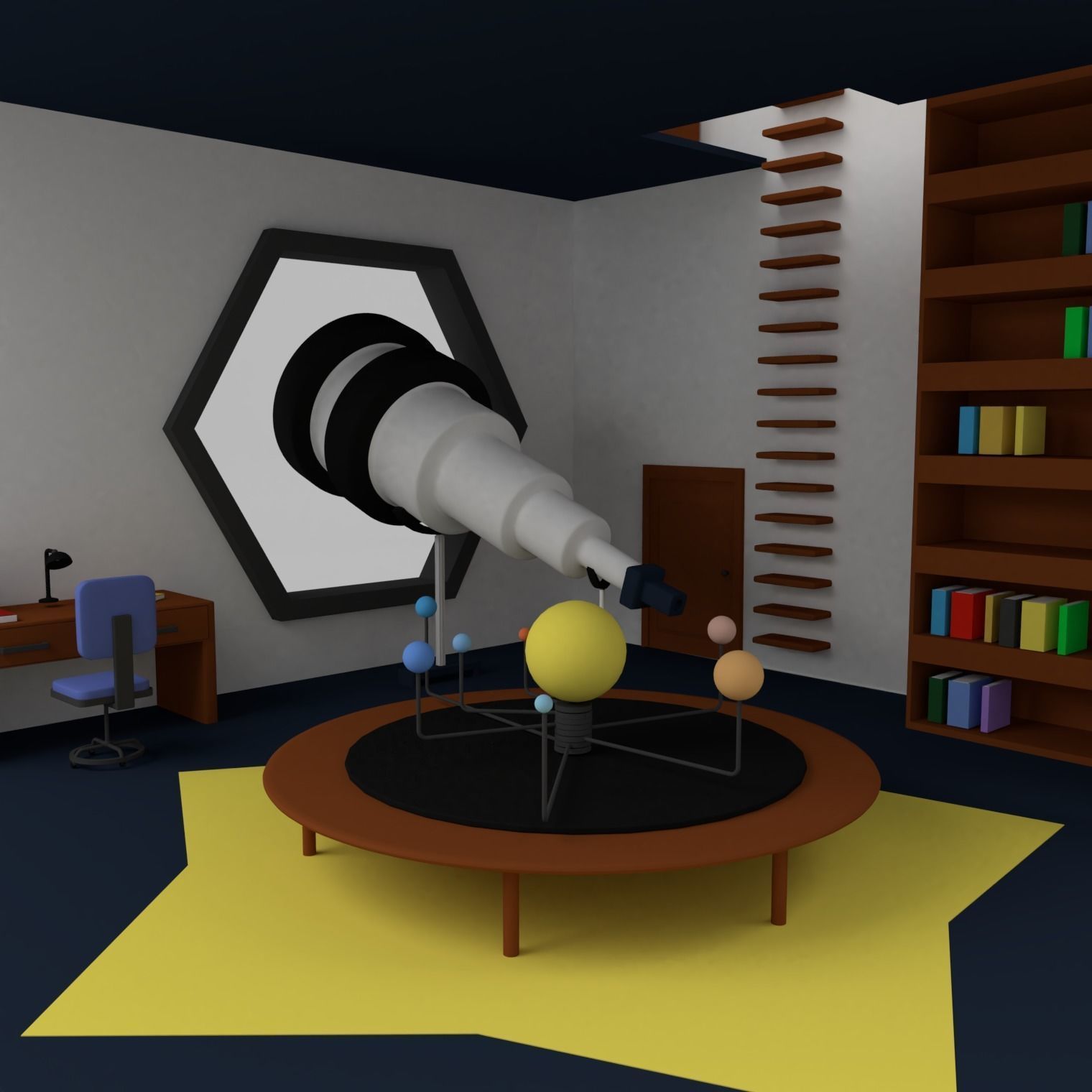 3D model 3d room for space lover VR / AR / low-poly | CGTrader