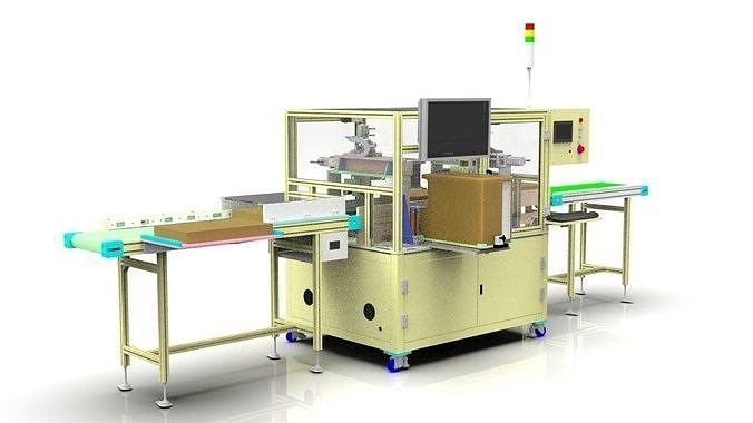 3D model of the gift box online automated labeling machine 3D model ...
