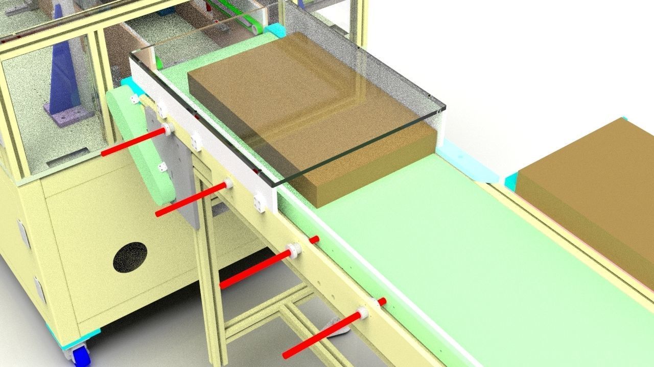 3D model of the gift box online automated labeling machine 3D model ...
