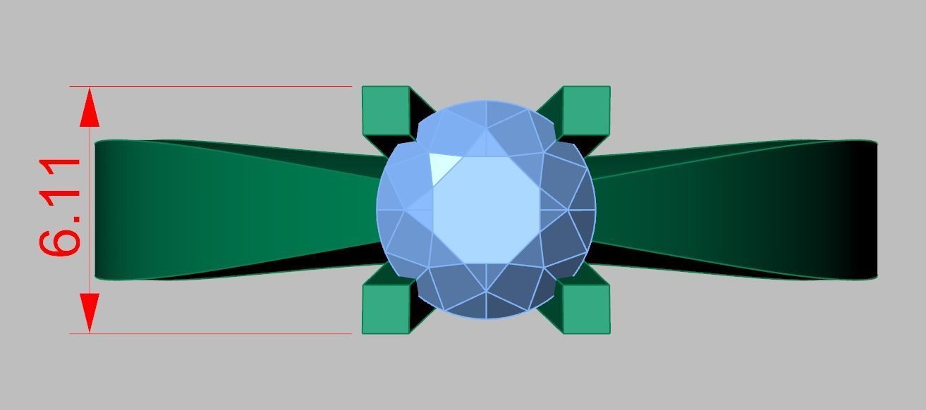 Diamond ring 0305 3D printable model free 3D model 3D printable | CGTrader