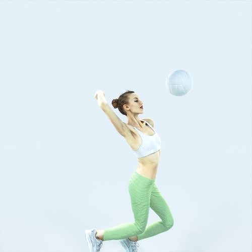 3D model Beauty 17K Jumping Smashing Sports Volleyball Woman VR / AR ...