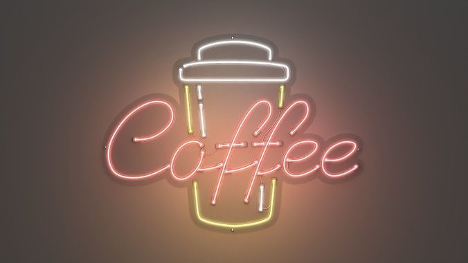 Coffee 1 - Neon Sign 3D model | CGTrader