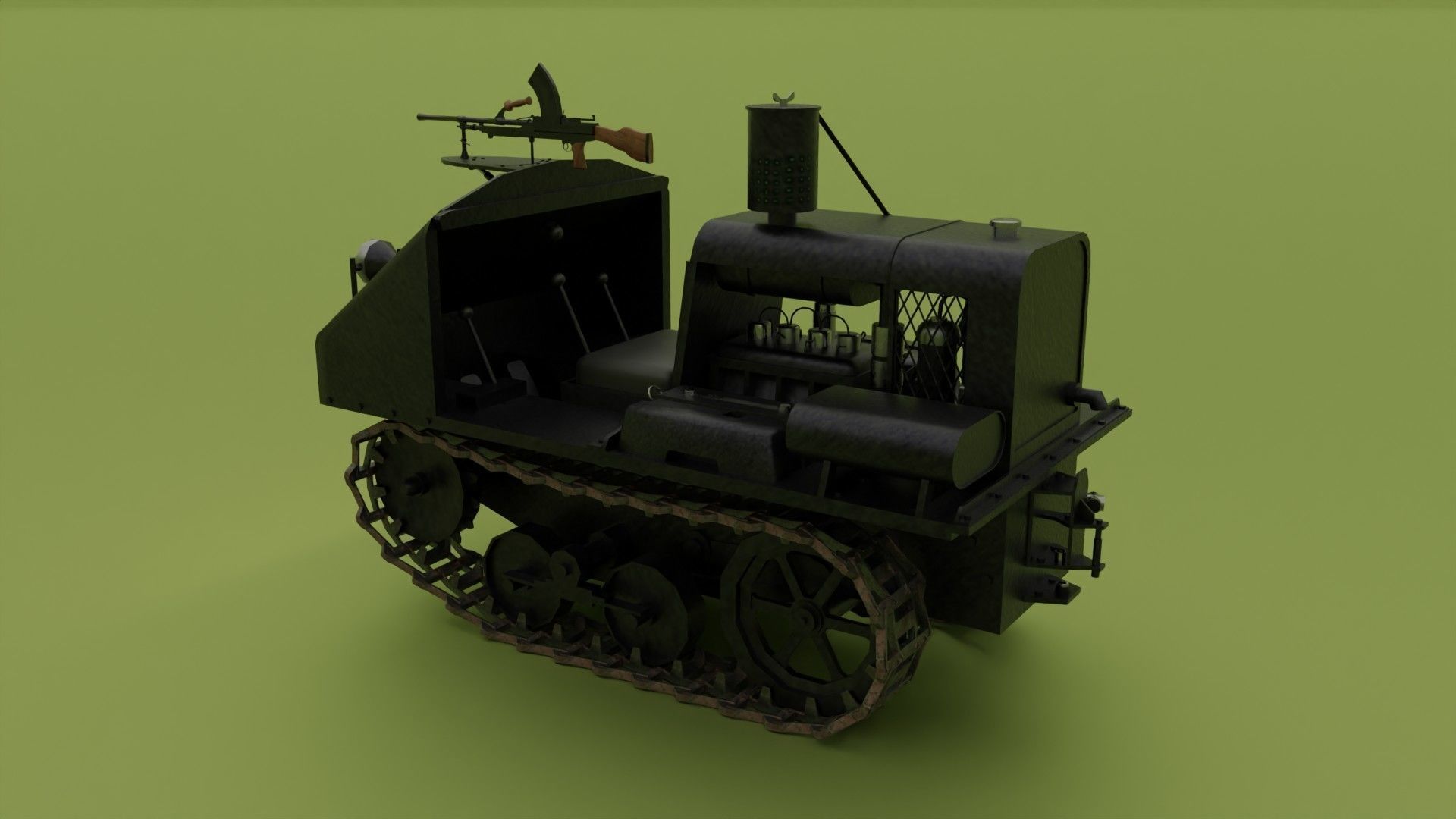 3D model Vickers Carden Lloyd Utility Tractor VR / AR / low-poly | CGTrader