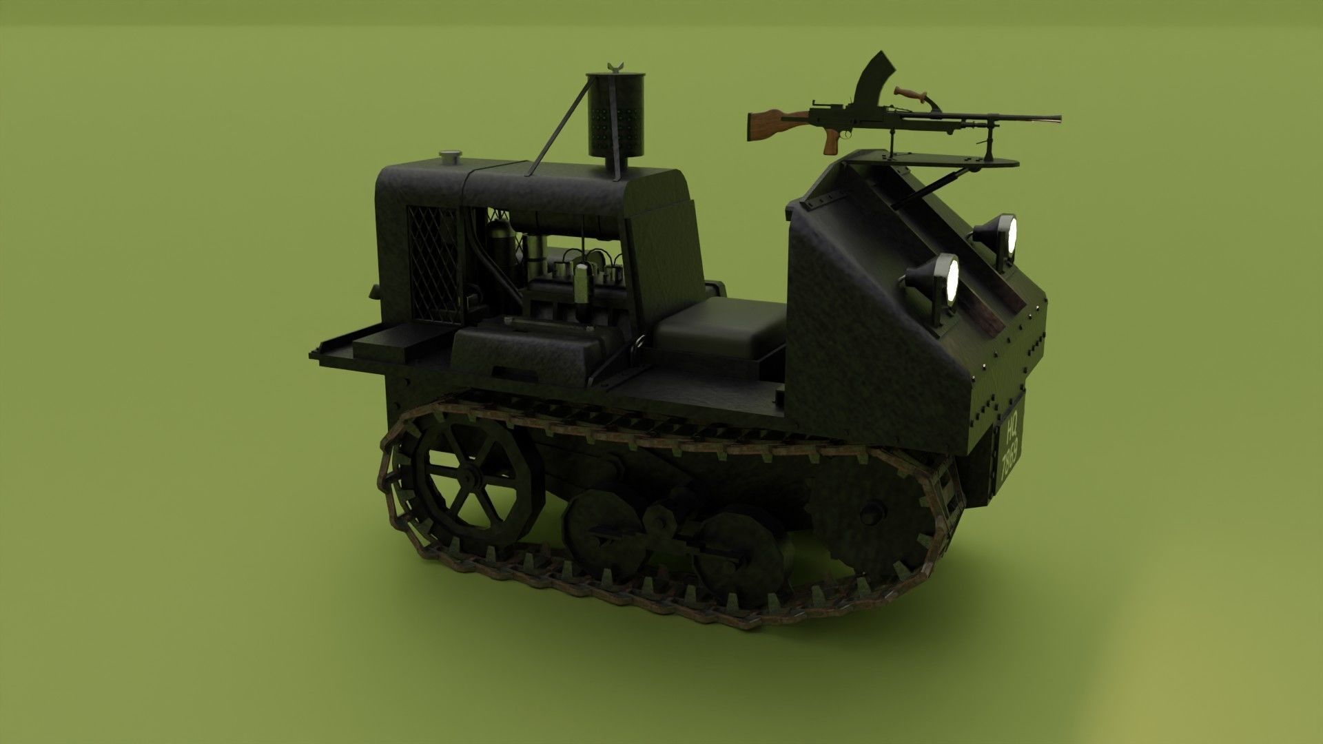 3D model Vickers Carden Lloyd Utility Tractor VR / AR / low-poly | CGTrader