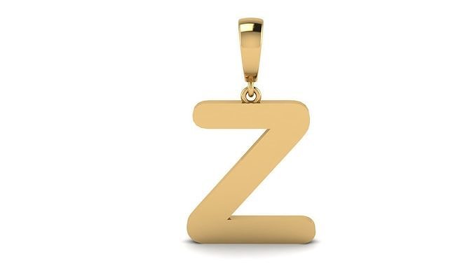 Pendant Alphabet Letter 15 mm Arial Rounded Z 3D model 3D printable ...