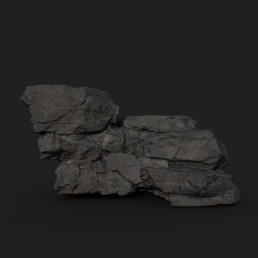 High poly Black Modular Rock 230702 3D model | CGTrader