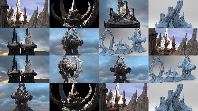 Colossal alien Mountains collection 1 | CGTrader