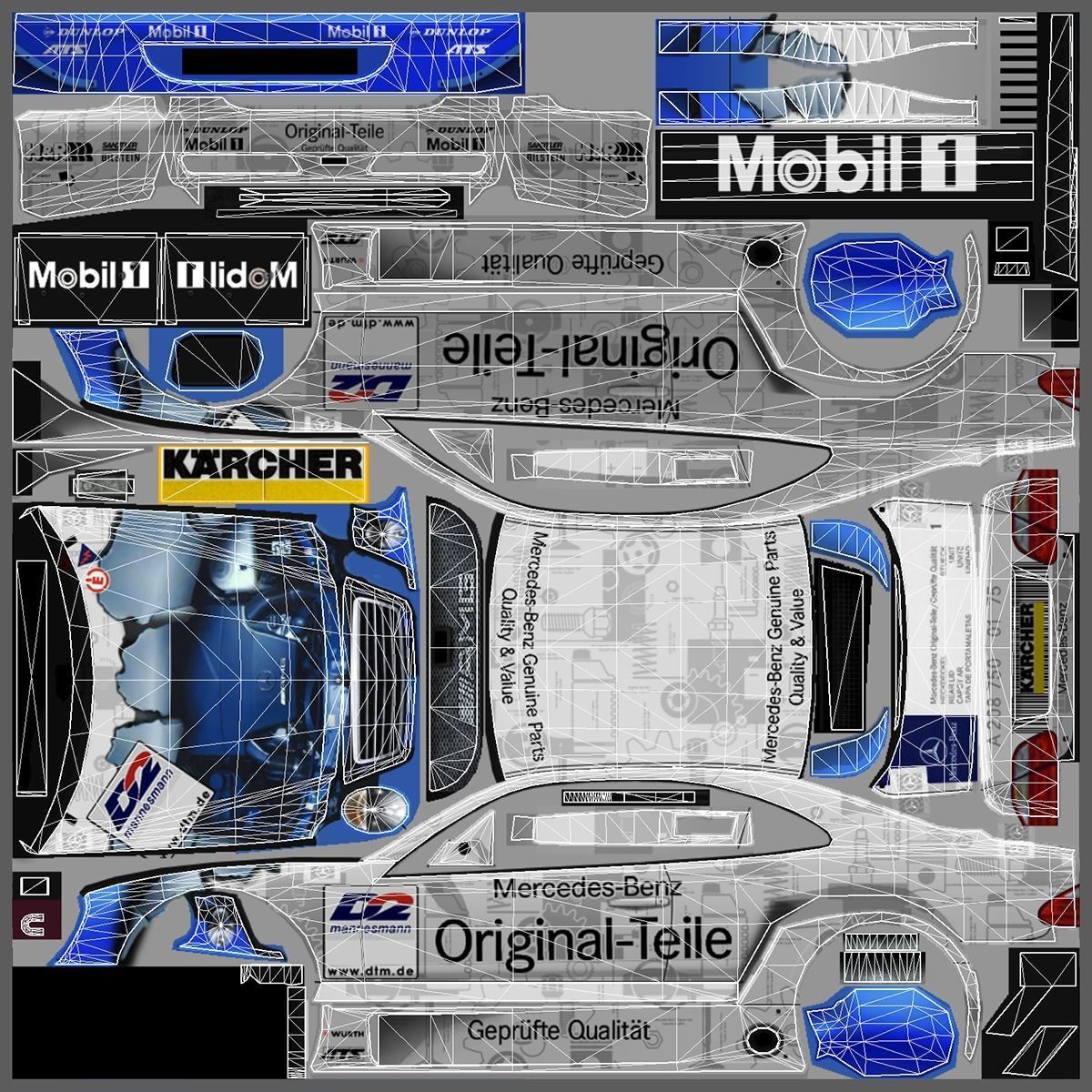 3D model 2000 Mercedes CLK DTM Game Asset VR / AR / low-poly | CGTrader