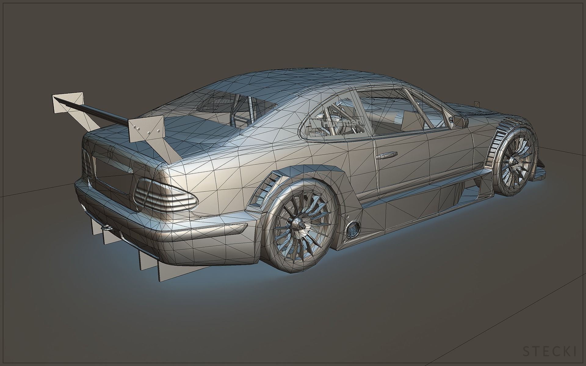 3D model 2000 Mercedes CLK DTM Game Asset VR / AR / low-poly | CGTrader