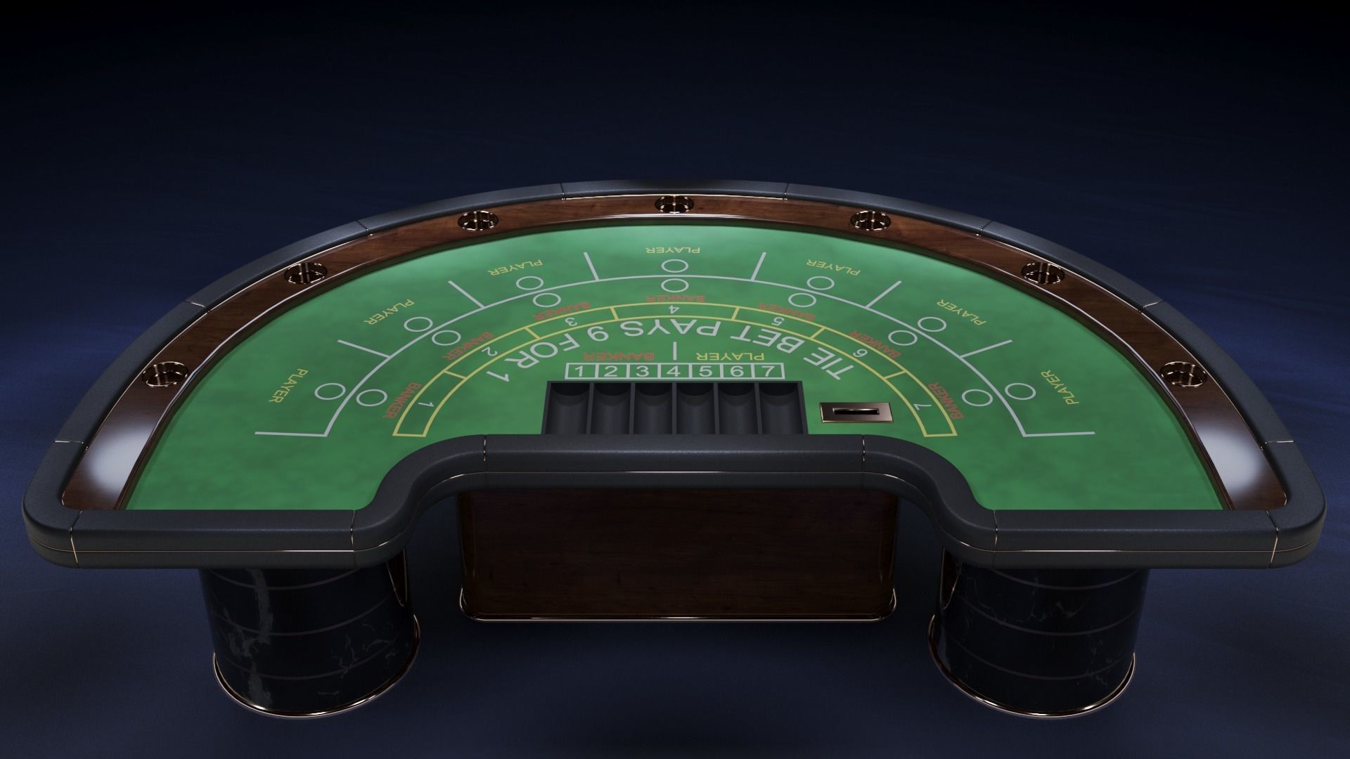 Casino Baccarat Table 3D model | CGTrader