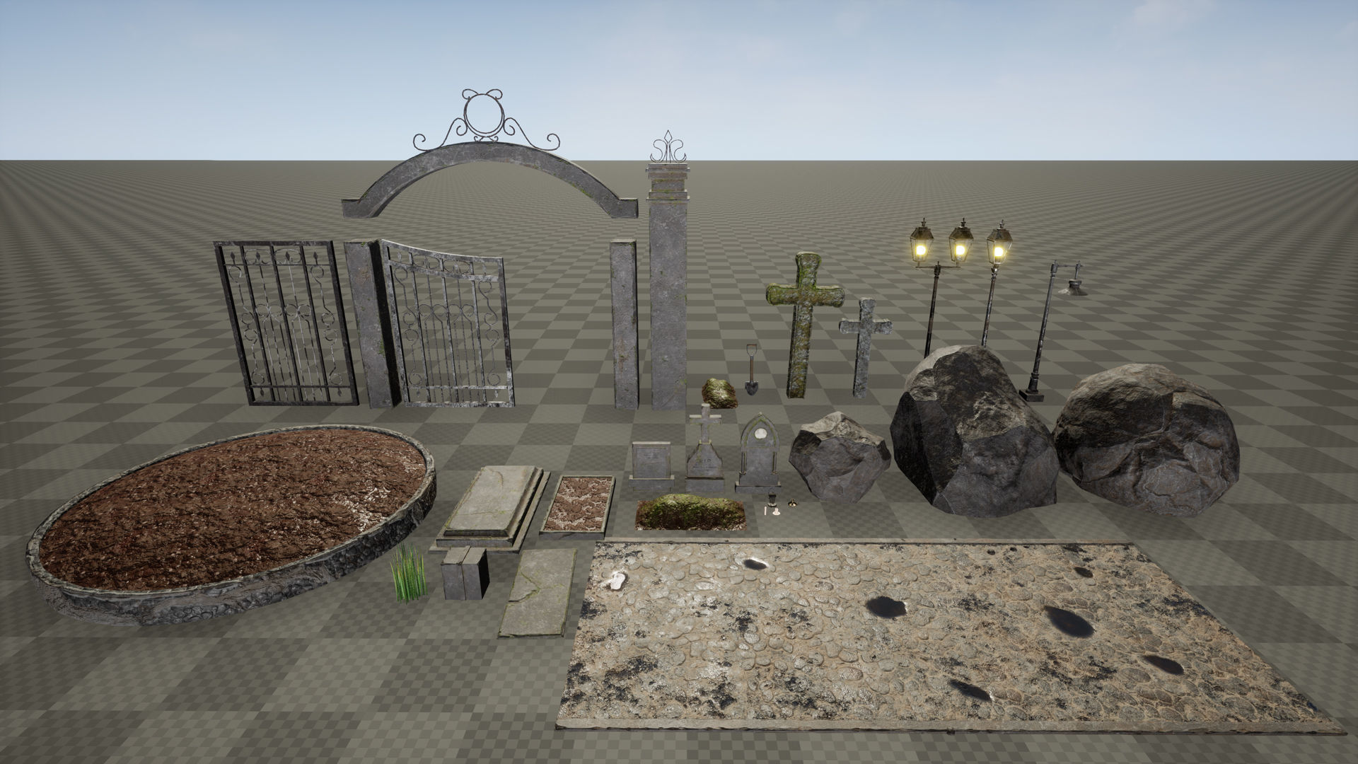 3D model Forgotten Cemetery VR / AR / low-poly | CGTrader