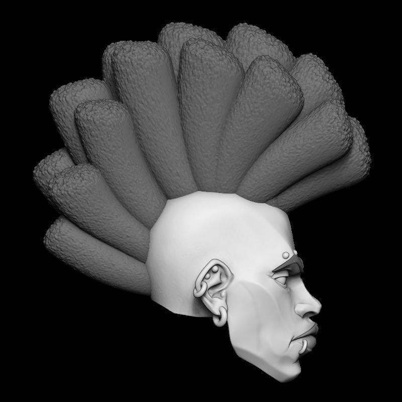SPIDER PUNK MOHAWK HAIR 3D model | CGTrader