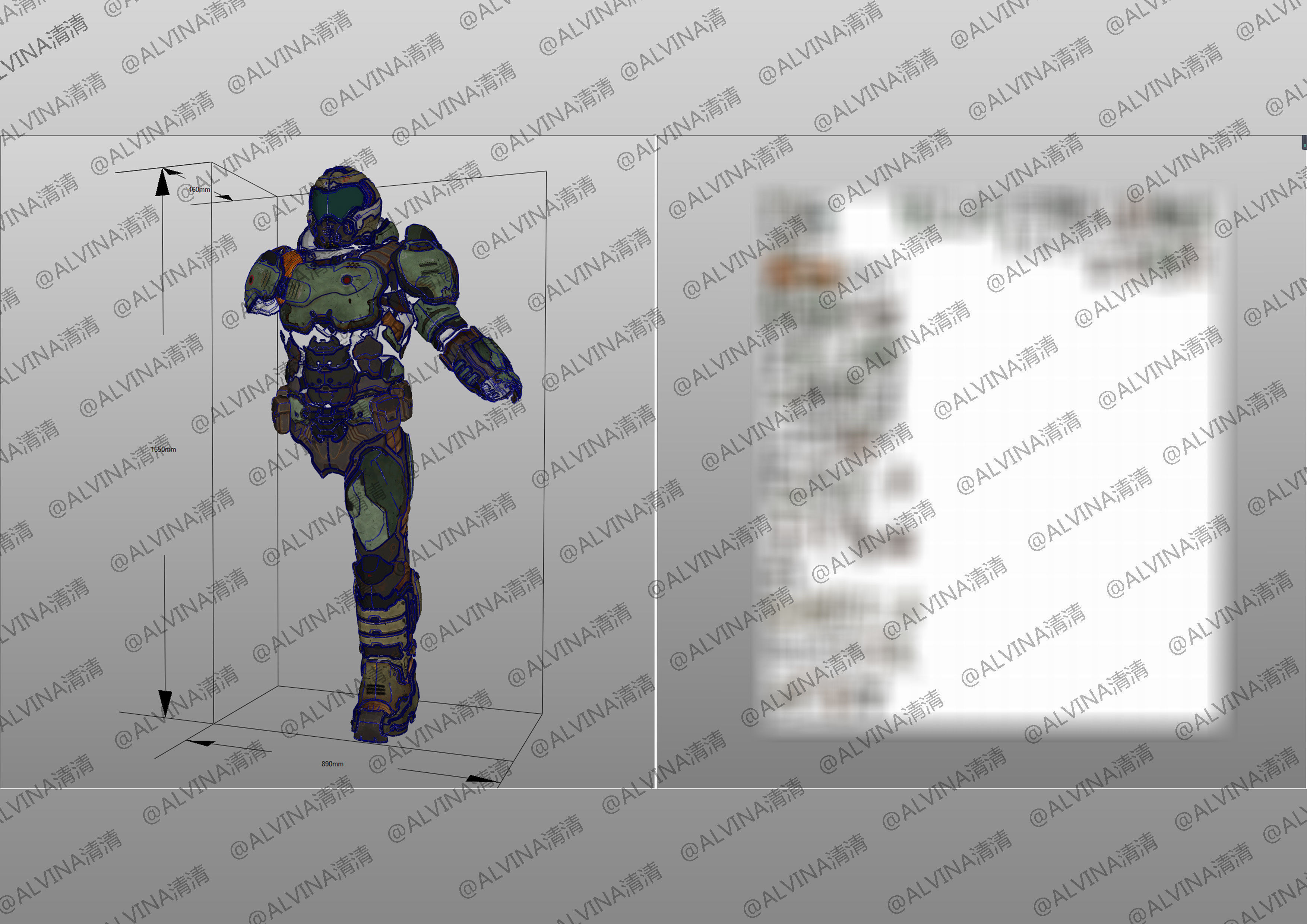 3D model Doom Cosplay Pepakura Foam Template VR / AR / low-poly | CGTrader