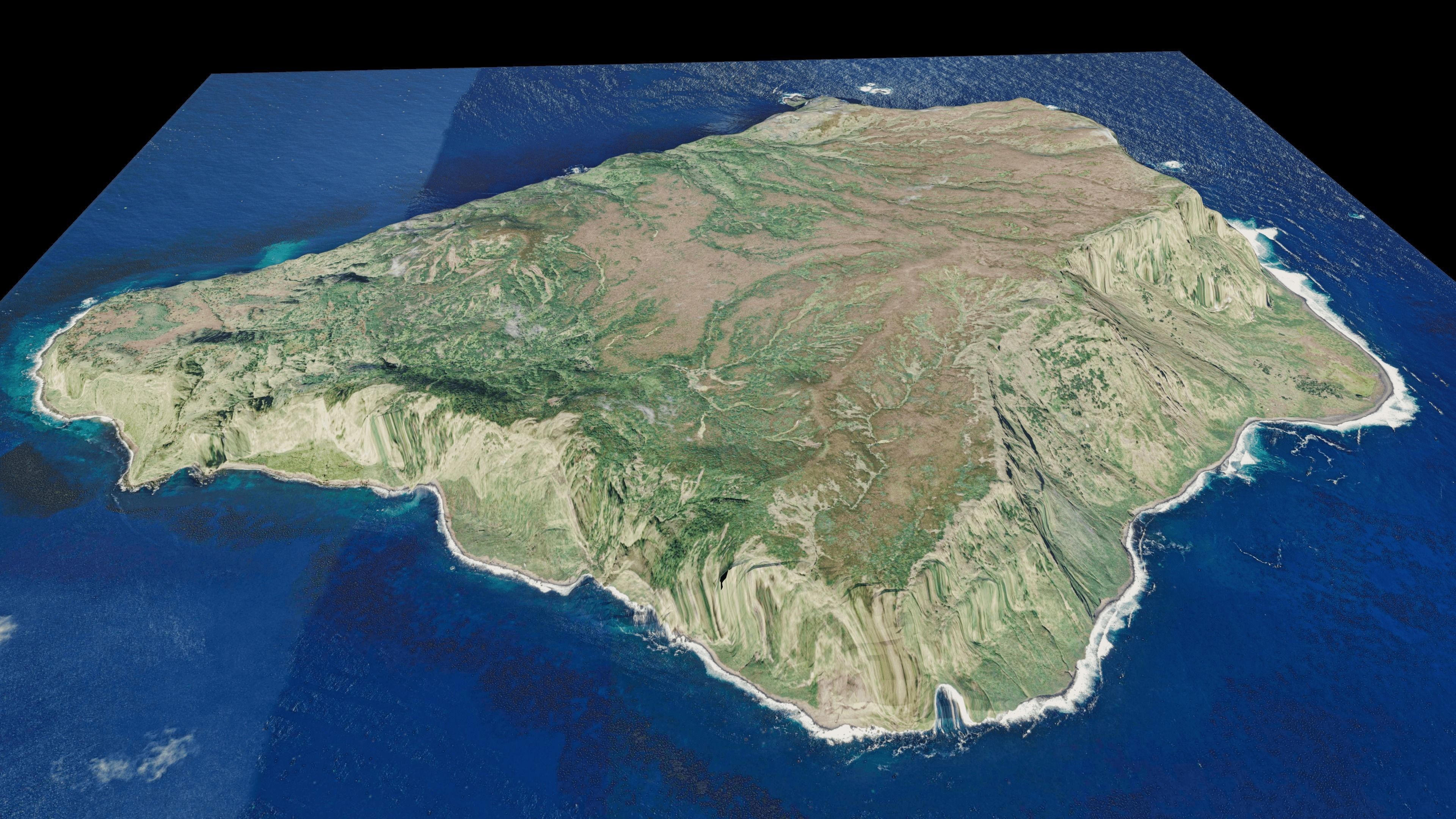 3D model Inaccessible Island 3d Model Terrain VR / AR / low-poly | CGTrader