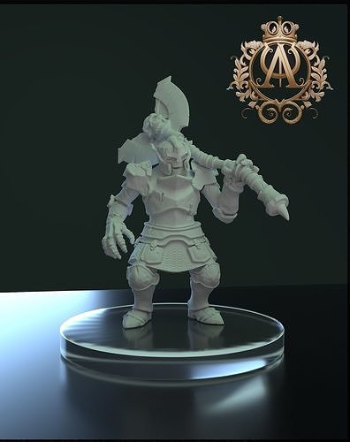 Undead Knight with an axe 3D model 3D printable | CGTrader