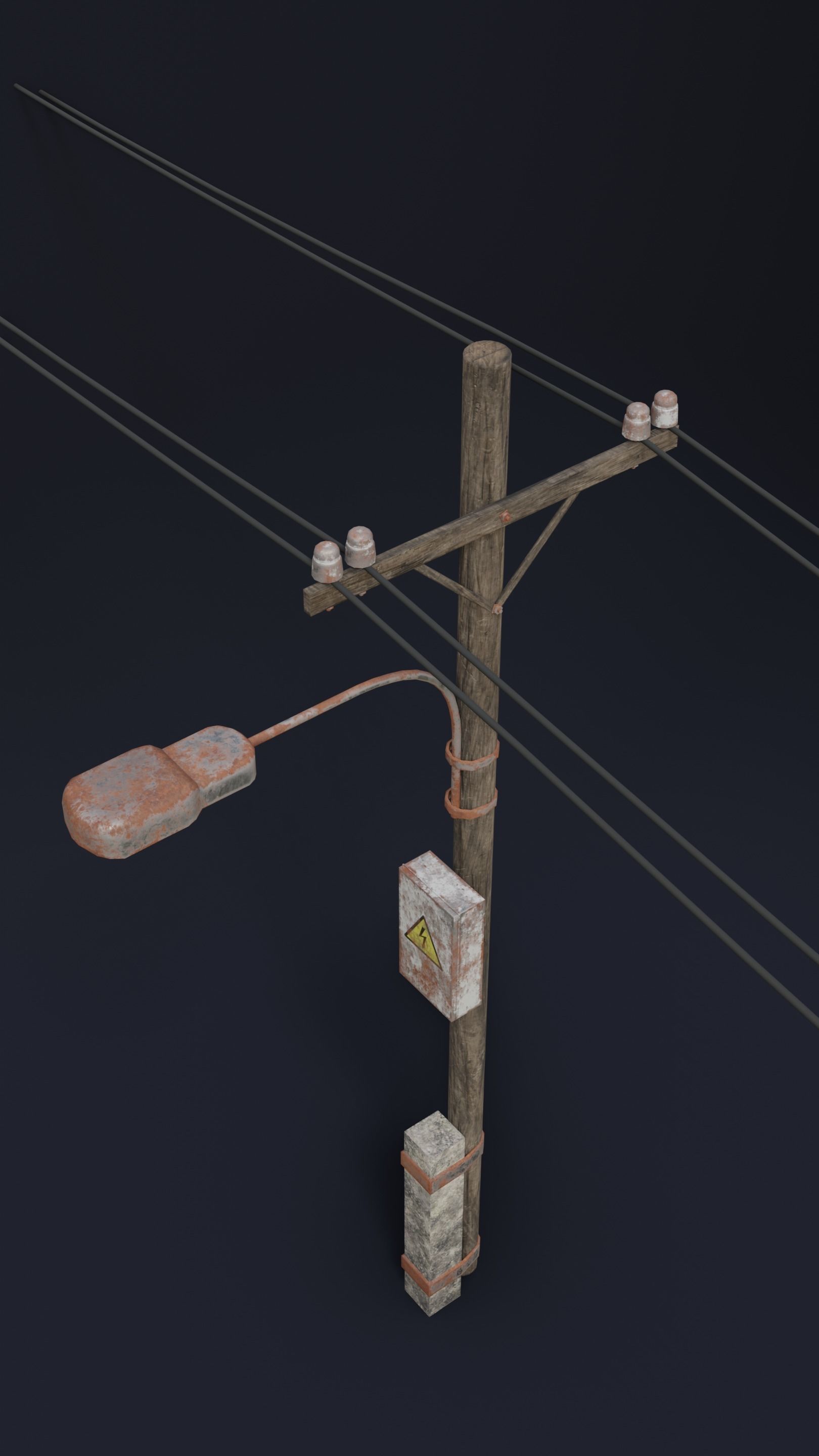 3D model Old electric pole set PBR game ready VR / AR / low-poly | CGTrader