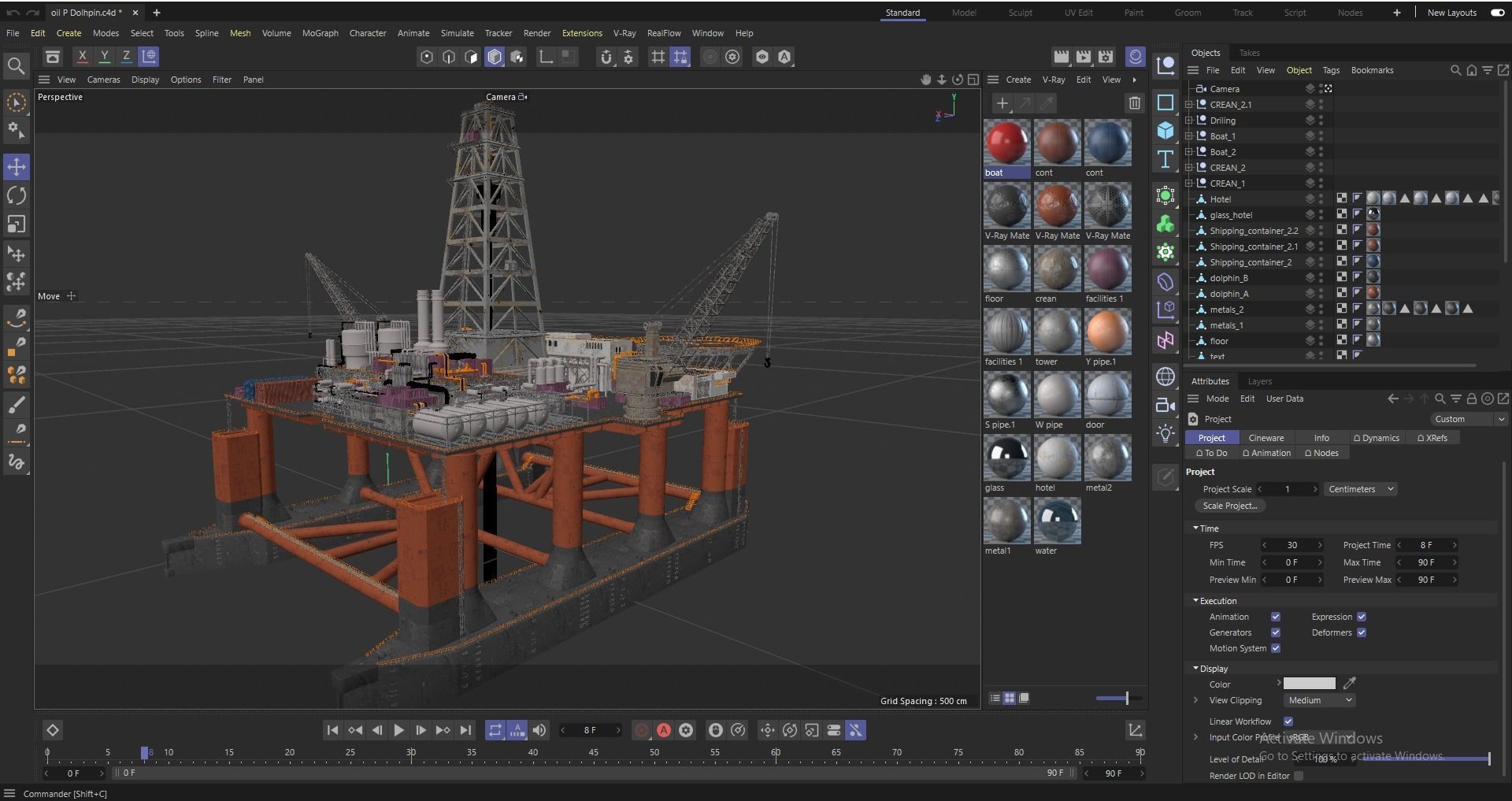 Dolphin Oil Rig 3D model | CGTrader