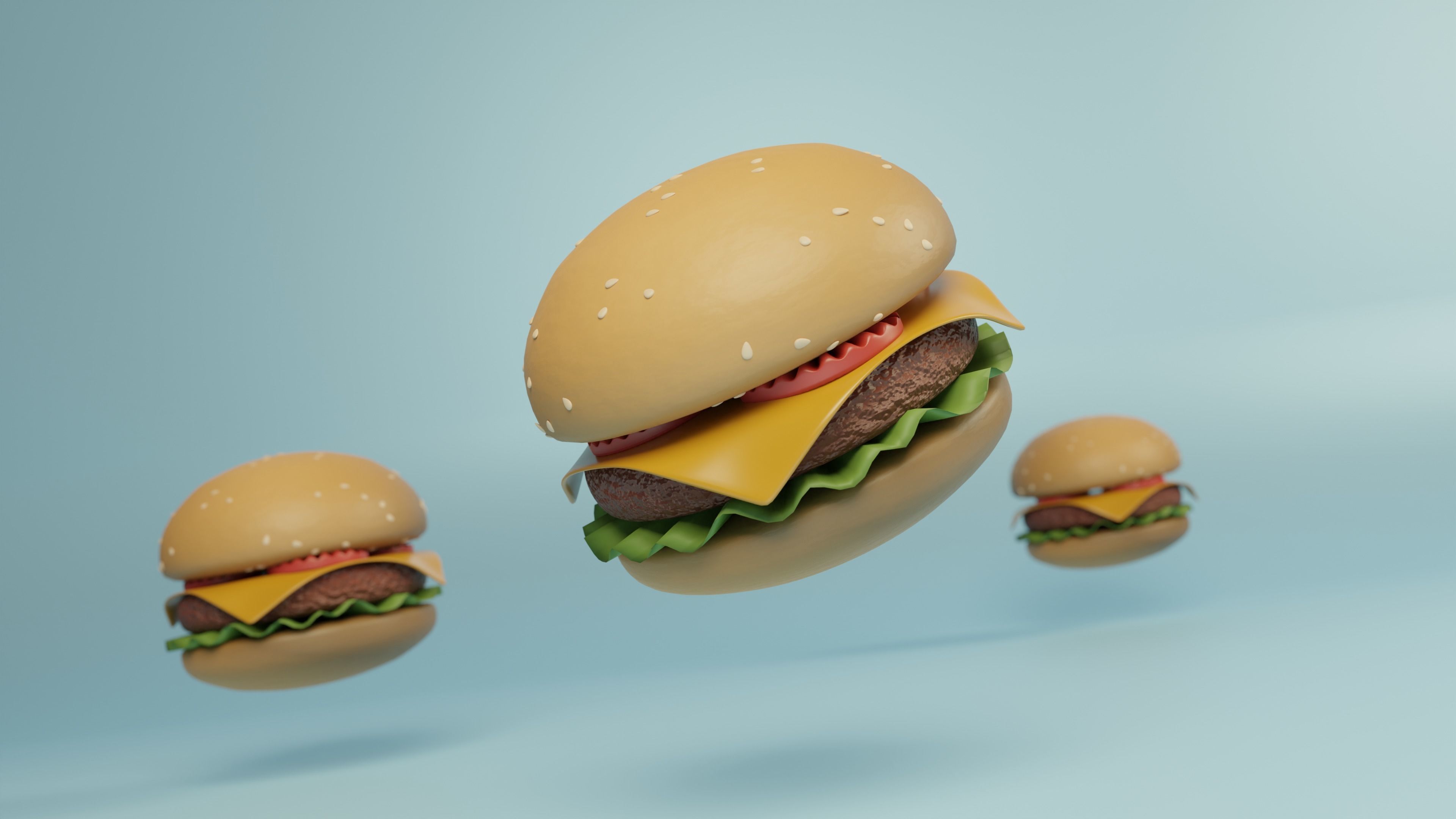 3D model BURGER LOWPOLY VR / AR / low-poly | CGTrader