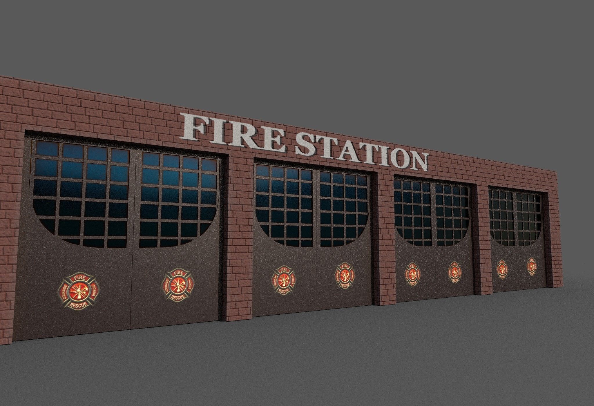 Fire Department with textures in two styles 3D model | CGTrader
