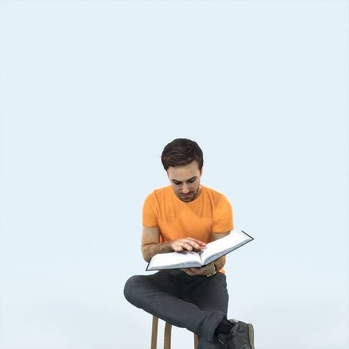 3D model Flow 13E Reading a Book Sitting Casual Man Student VR / AR / low-poly | CGTrader