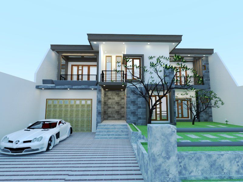 the minimalist simple house exterior Design 3D model 3D printable ...