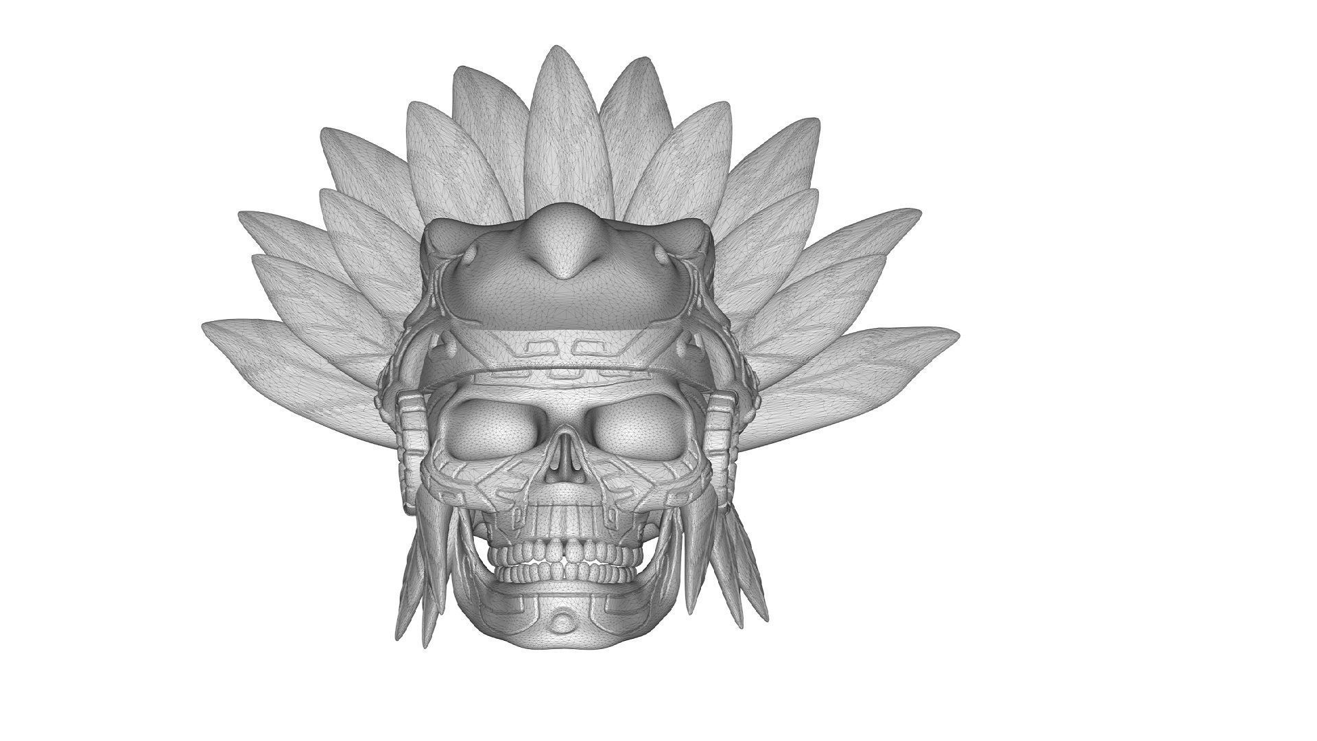 Eagle Aztec Skull 3D model 3D printable | CGTrader