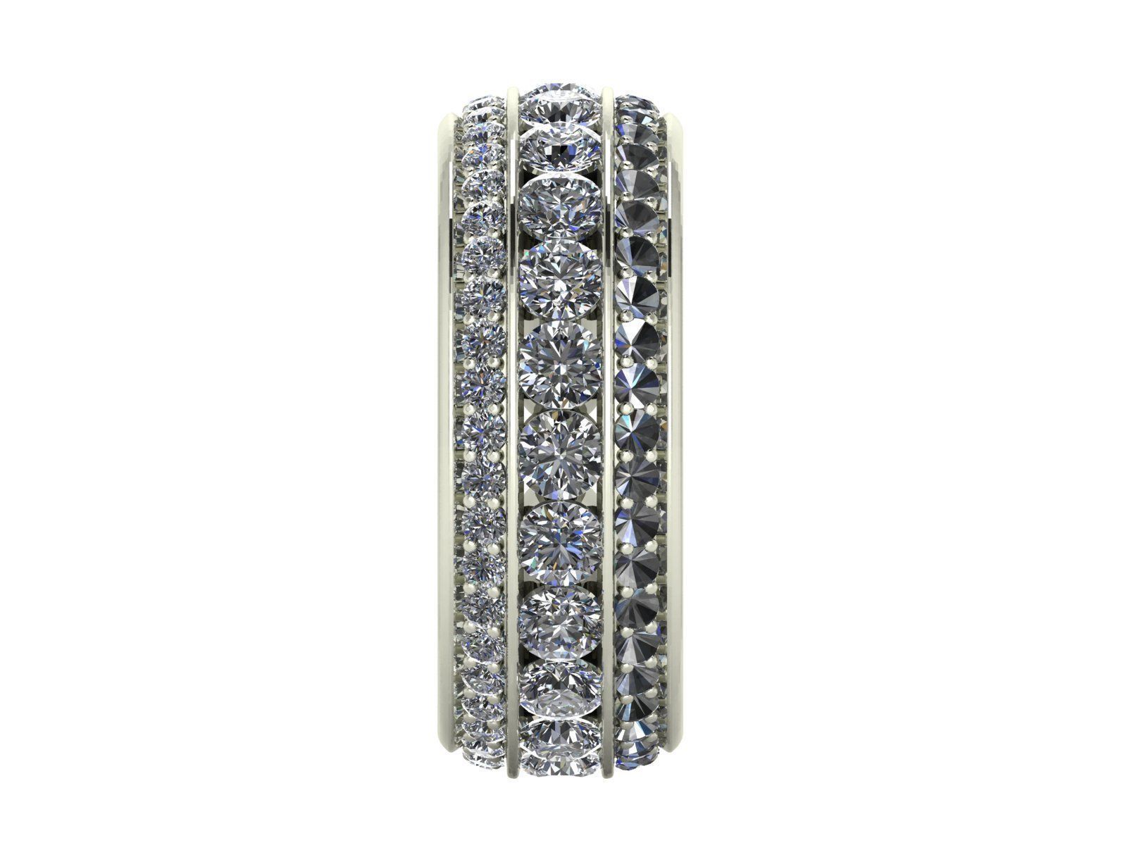 3 Row Eternity Band 3D model 3D printable | CGTrader