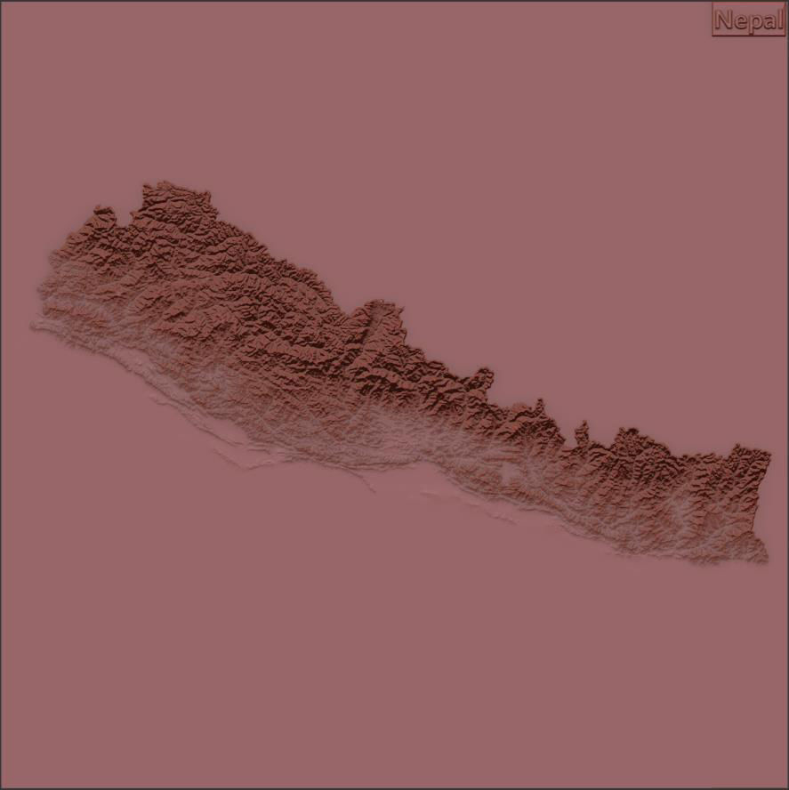Nepal Terrain Topography Elevation DEM Geography Landscape 3D model ...