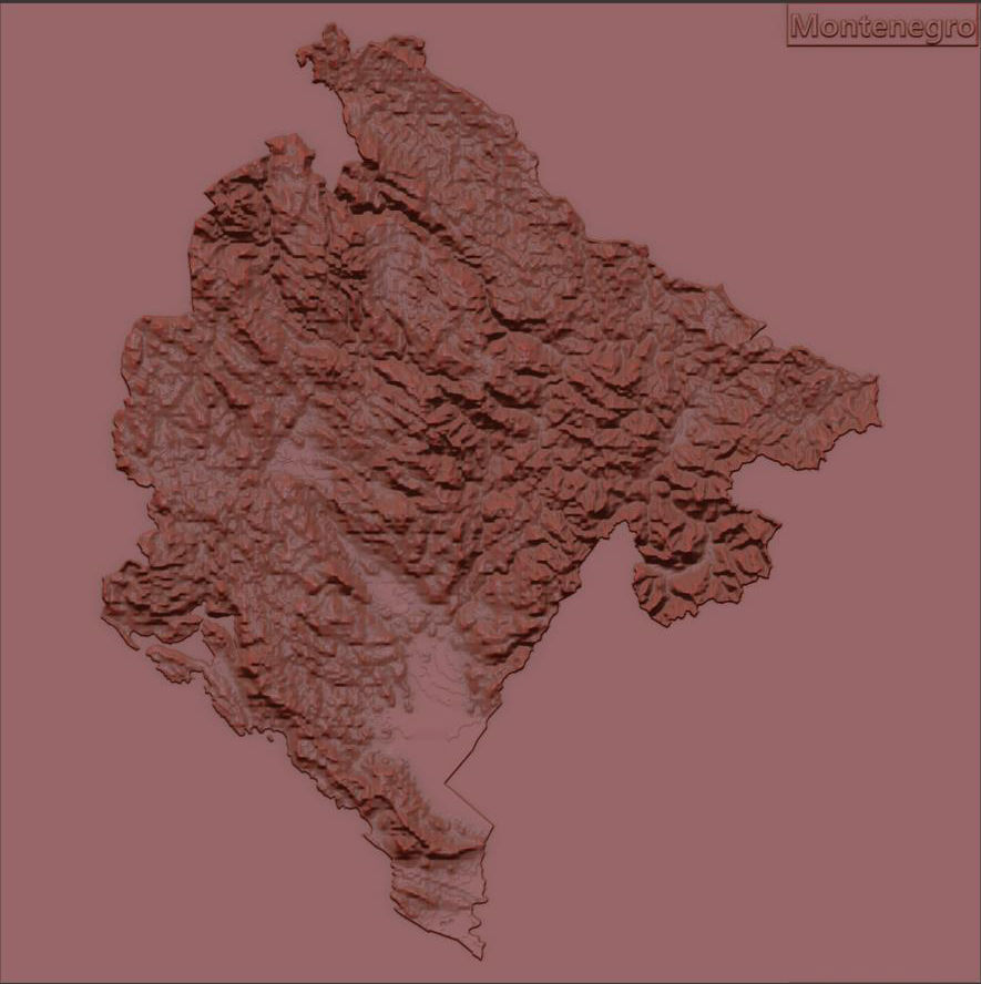 Montenegro Terrain Topography Elevation DEM Geography Landscape 3D ...