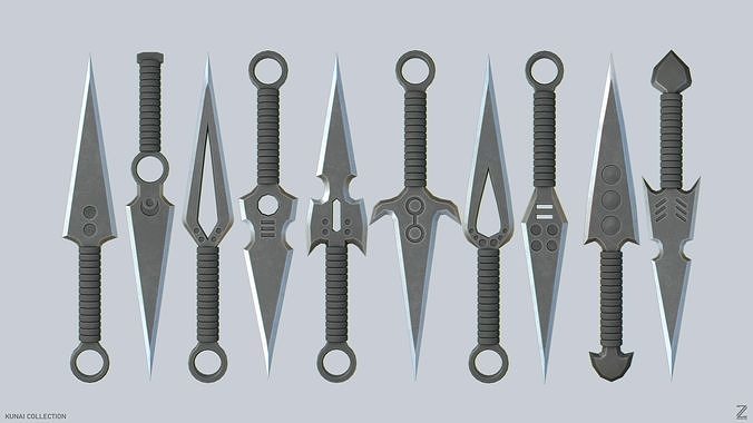 Kunai collection | CGTrader