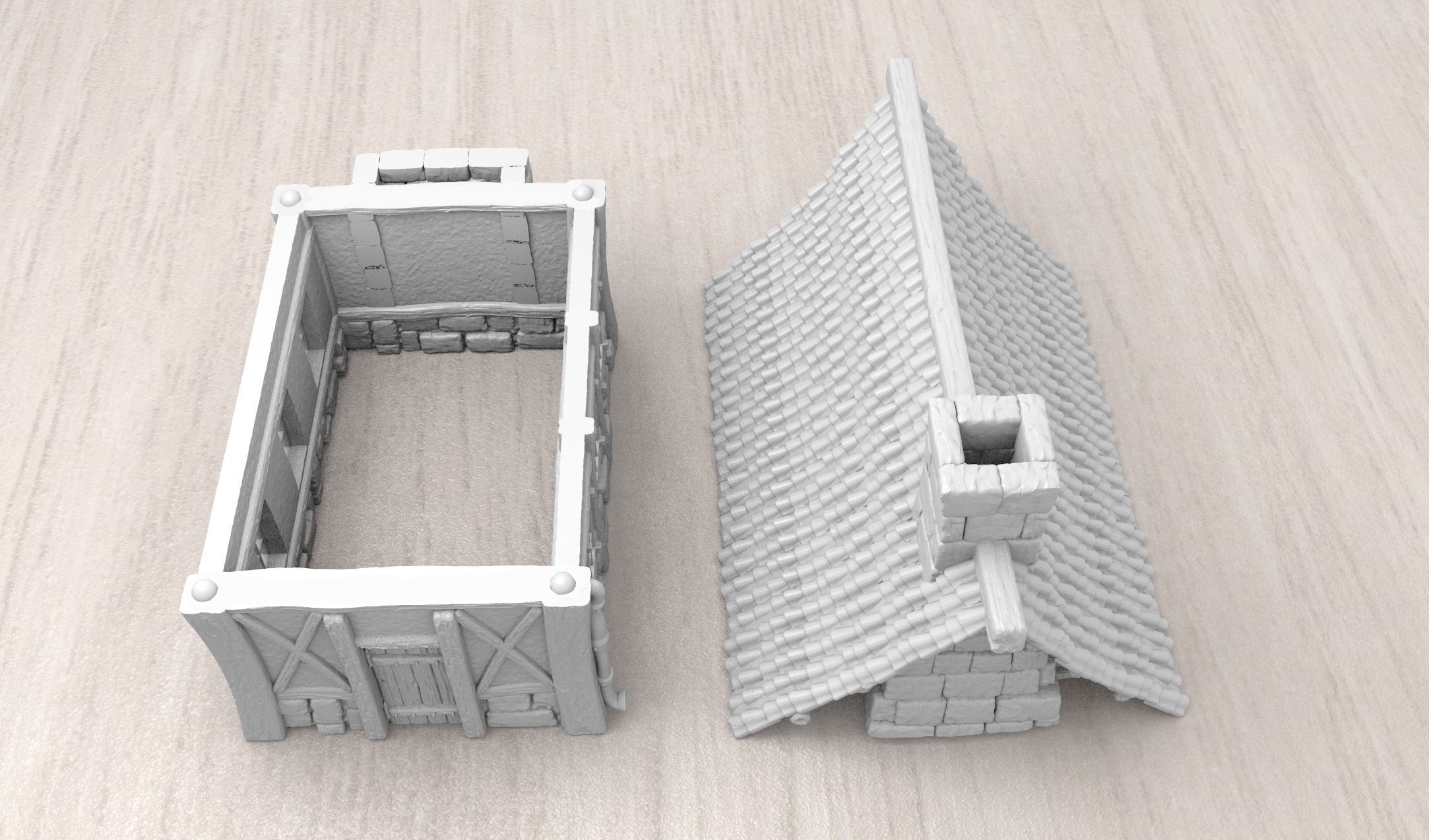 PRINTABLE MEDIEVAL HOUSE 3D model 3D printable | CGTrader