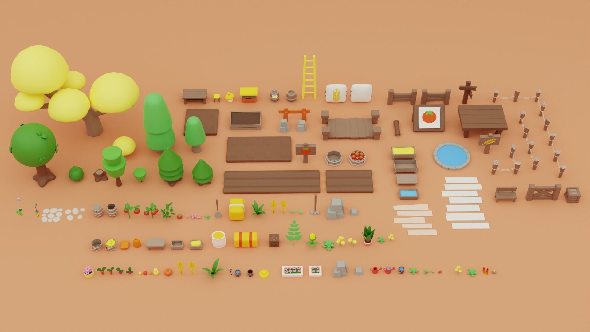 3D model Cartoon Farm Islands Exteriors VR / AR / low-poly | CGTrader