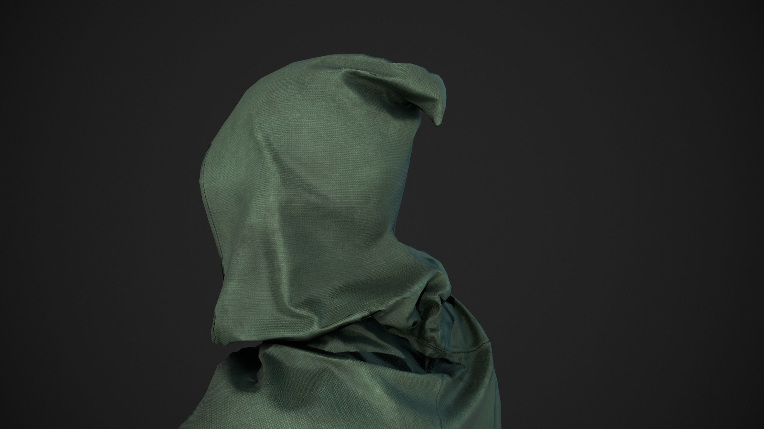 3D model Green Medieval Hood VR / AR / low-poly | CGTrader