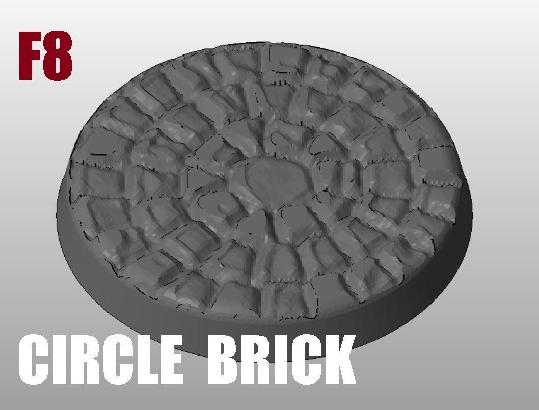 F8 - CIRCLE BRICK 20-120mm Round Bases 3D model 3D printable | CGTrader