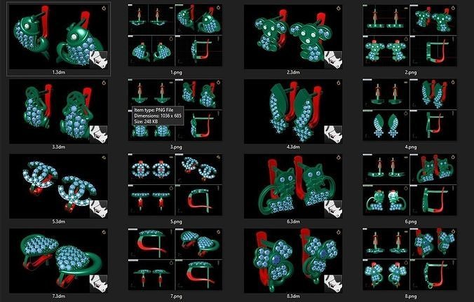 50 Women earrings 3D model 3D printable | CGTrader