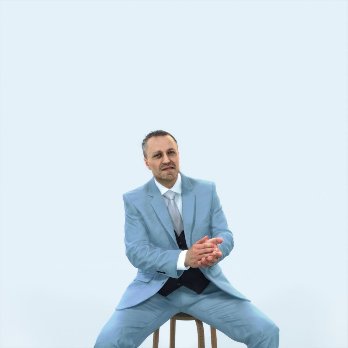 3D model Fortitude 13F Clapping Sitting Elegant Business Man VR / AR ...