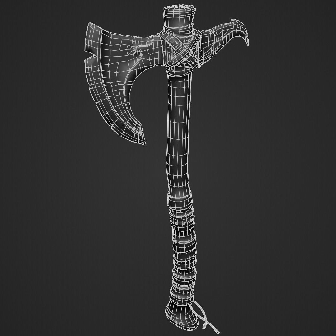 Two handed stylized axe free VR / AR / low-poly 3D model | CGTrader