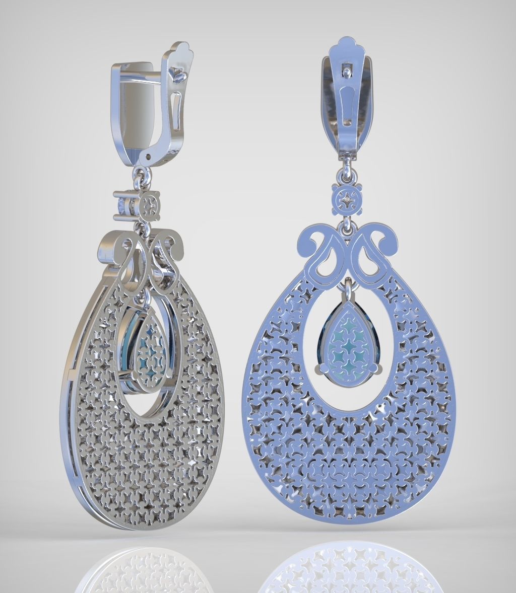 Earring model 0268 3D printable model12 3D model 3D printable | CGTrader