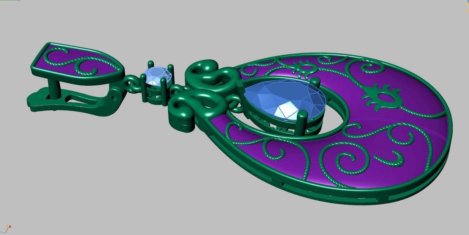 Earring model 0268 3D printable model12 3D model 3D printable | CGTrader