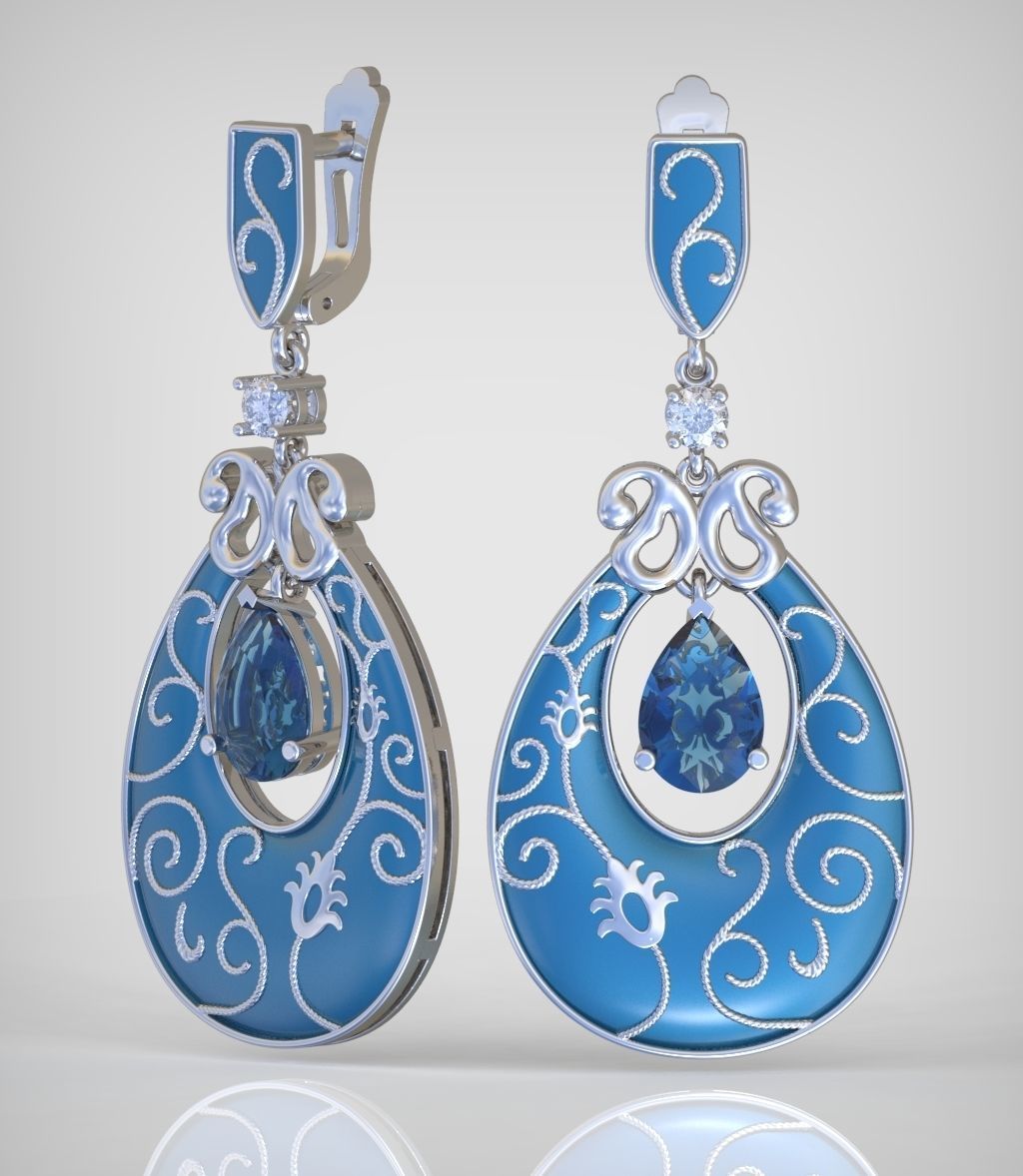 Earring model 0268 3D printable model12 3D model 3D printable | CGTrader