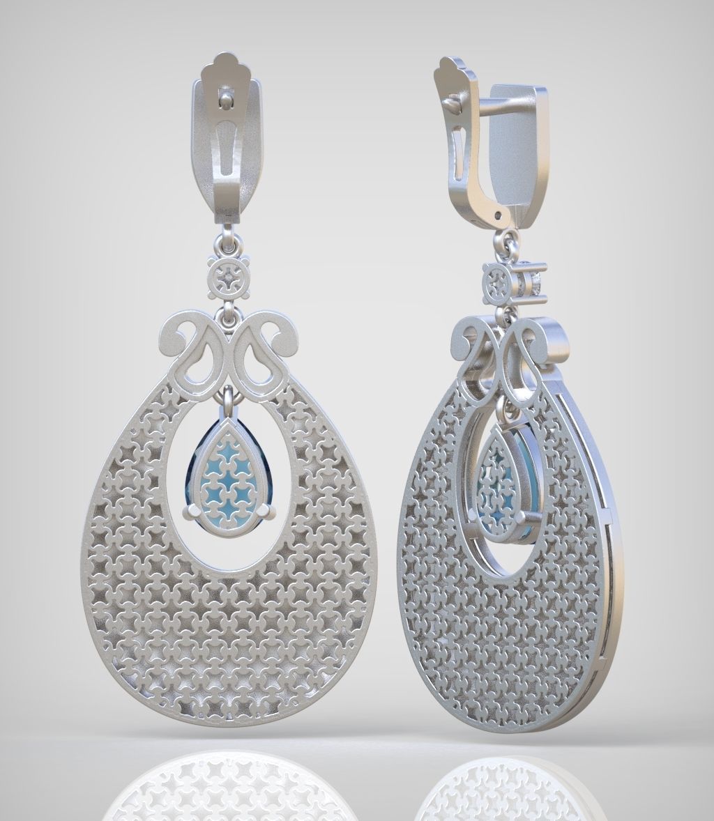 Earring model 0268 3D printable model12 3D model 3D printable | CGTrader