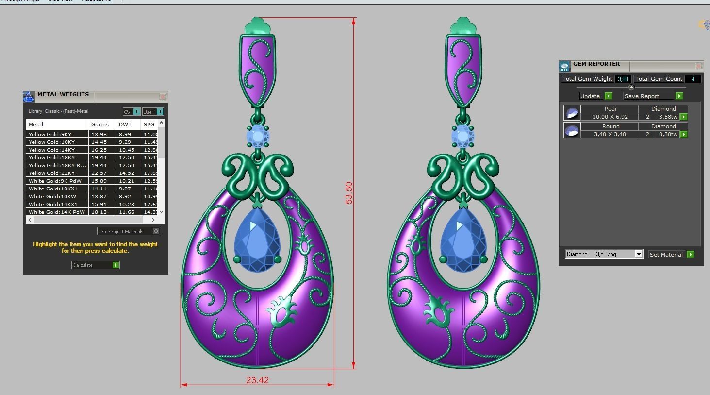 Earring model 0268 3D printable model12 3D model 3D printable | CGTrader