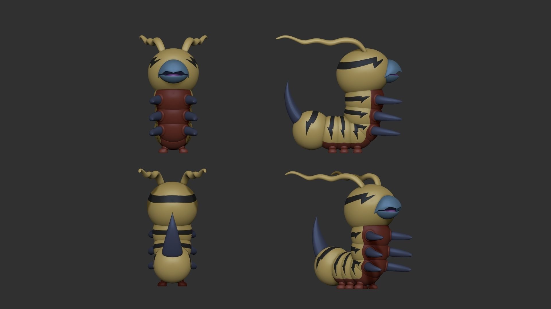 Kunemon - Digimon 3D model 3D printable | CGTrader