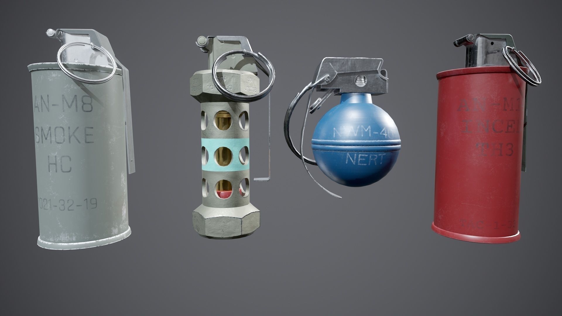 3D model Pack of various grenades VR / AR / low-poly | CGTrader