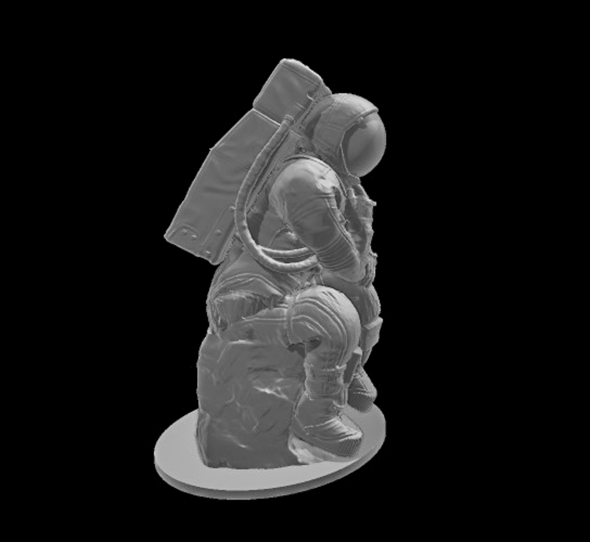 The Thinker Astronaut 3D print model 3D model 3D printable | CGTrader