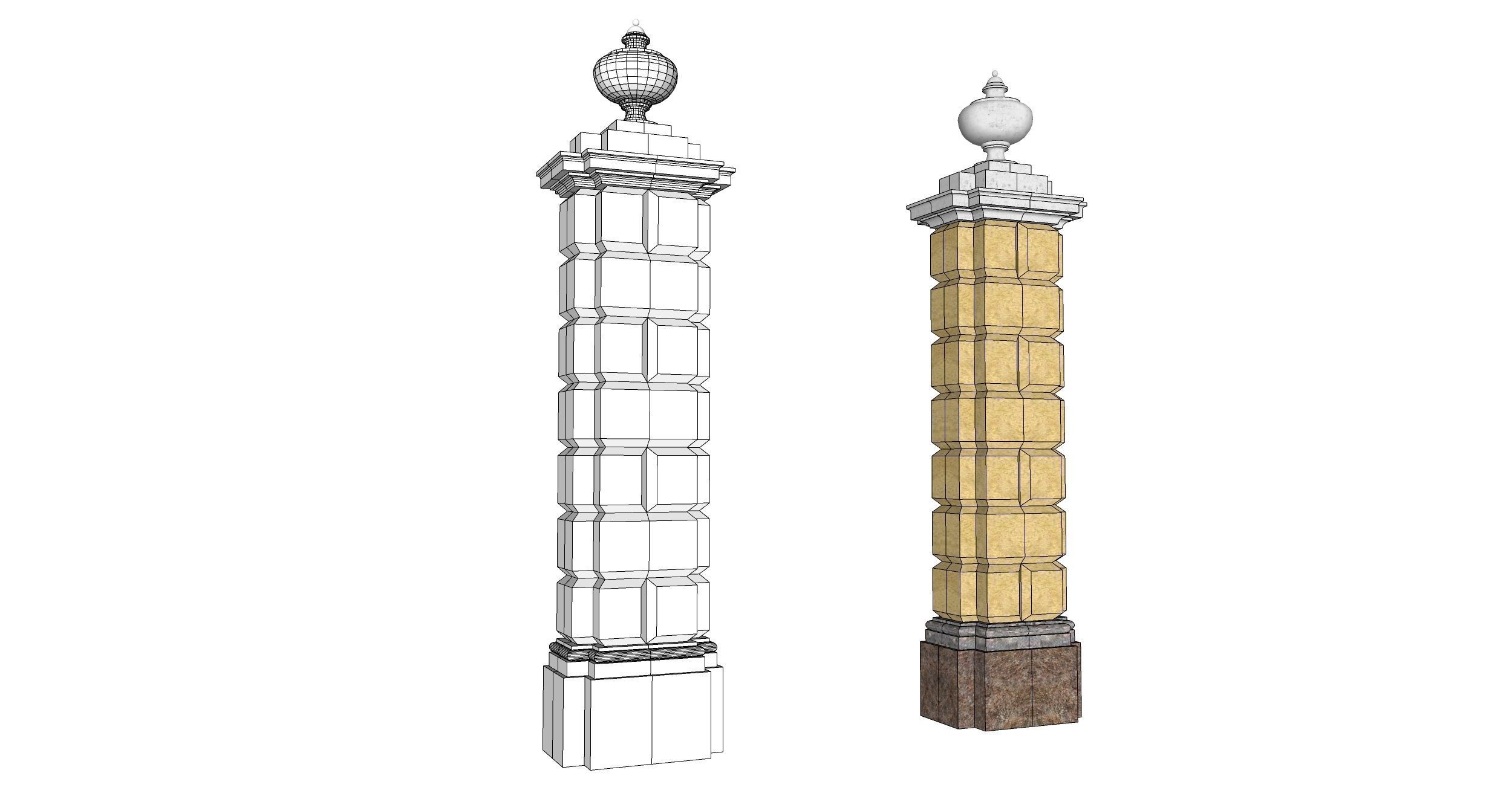 classic fence PIERS FOR GATES 3D model | CGTrader