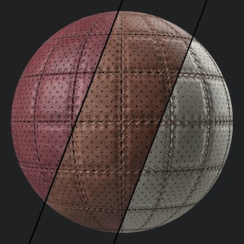Texture Leather Materials 36- Stitched Leather By Sbsar VR / AR / low ...