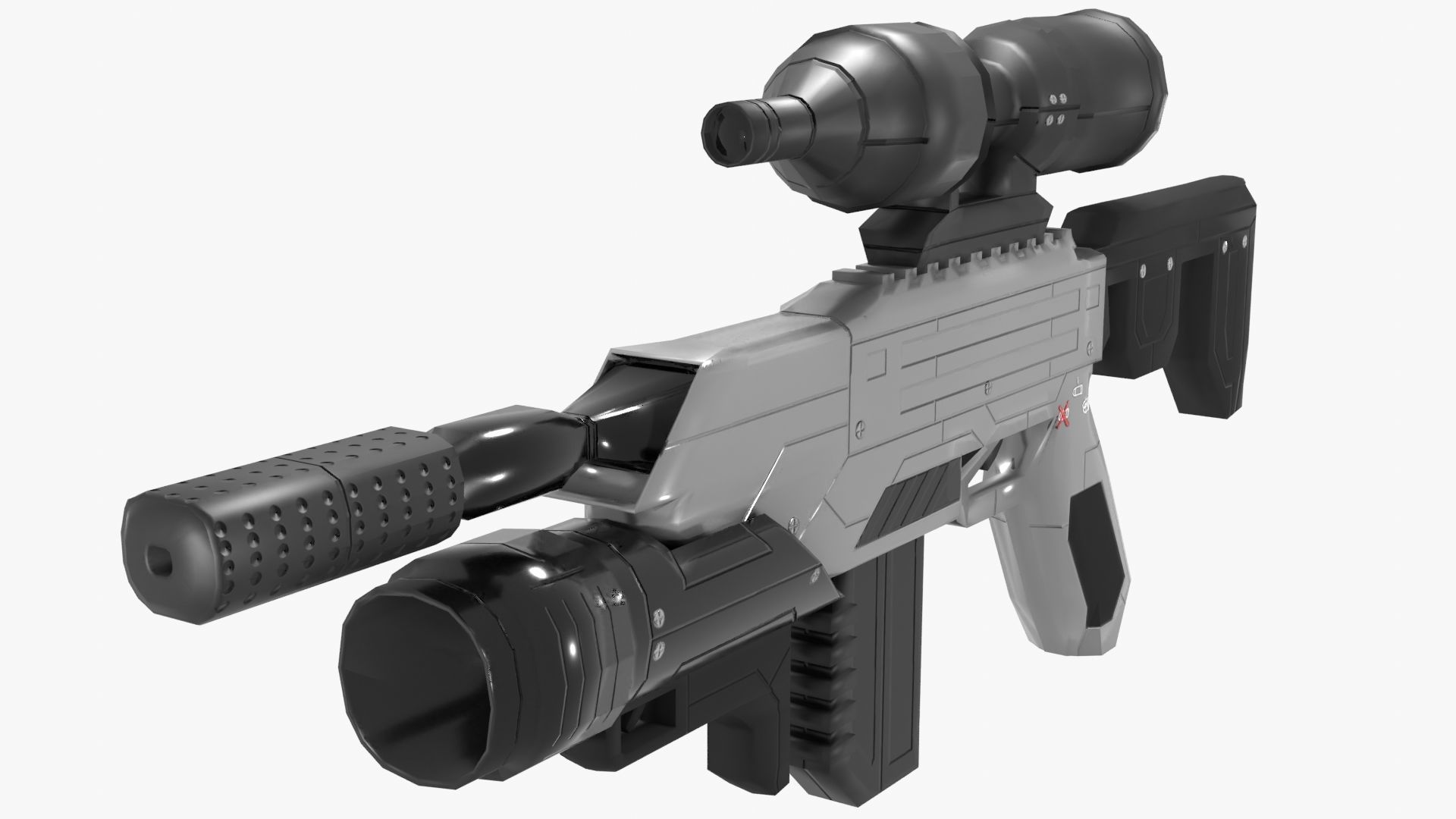 3D model Sci-Fi Battle Rifle Combo VR / AR / low-poly | CGTrader