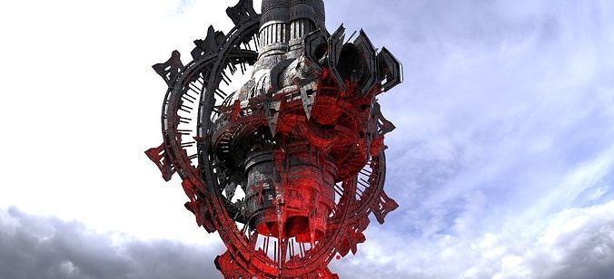 Dark Wraith Giant Mechanical Tower 3D model | CGTrader